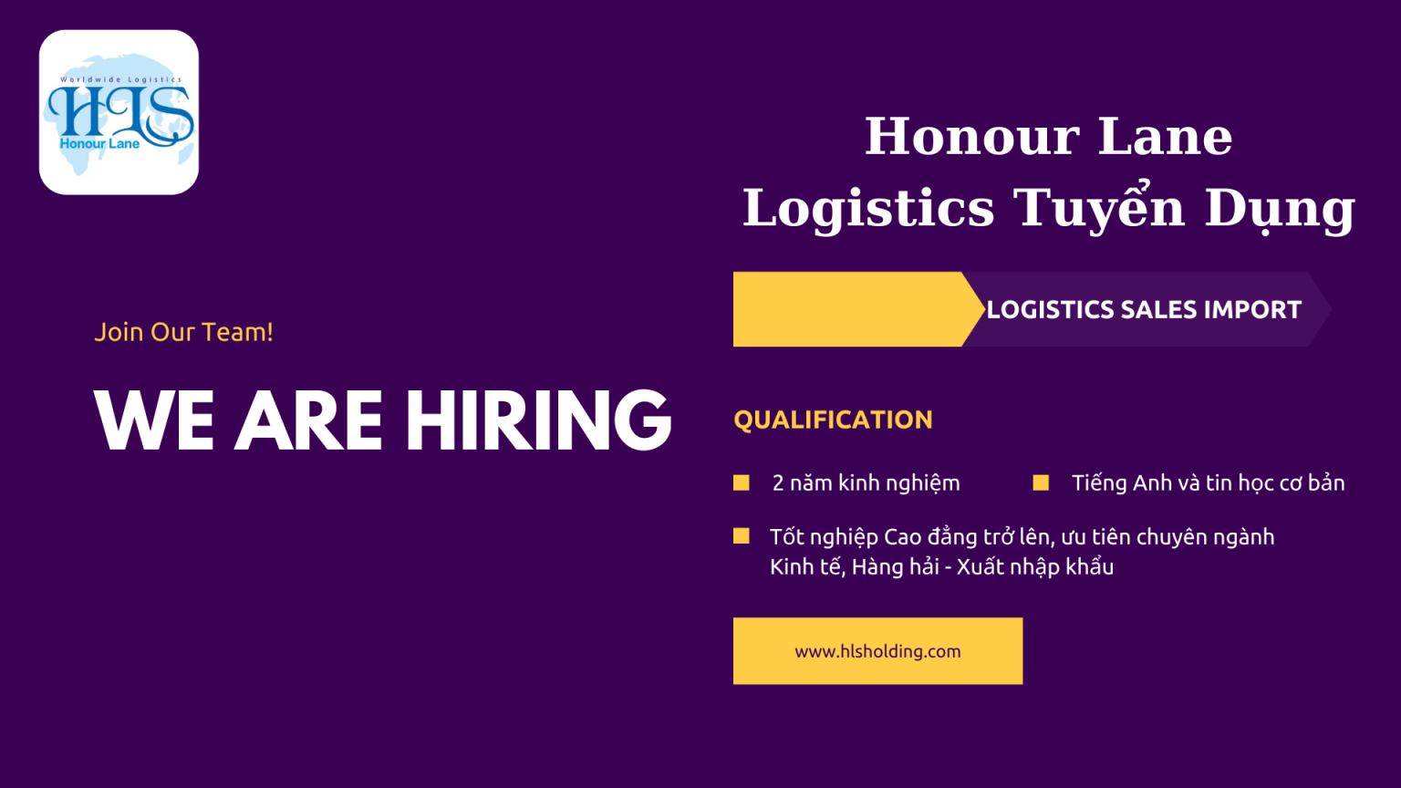 Honour Lane Logistics Tuyển Dụng - Khoa Logistics - Thương mại quốc tế